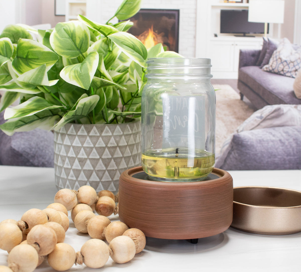 Pewter & Walnut 2-in-1 Tabletop Melter – Juniper Tree Market
